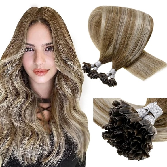 LaaVoo | Hair | Keratin U Tip Balayage Human Hair Extensions Light Brown 5g50s 20 Inch | Poshmark